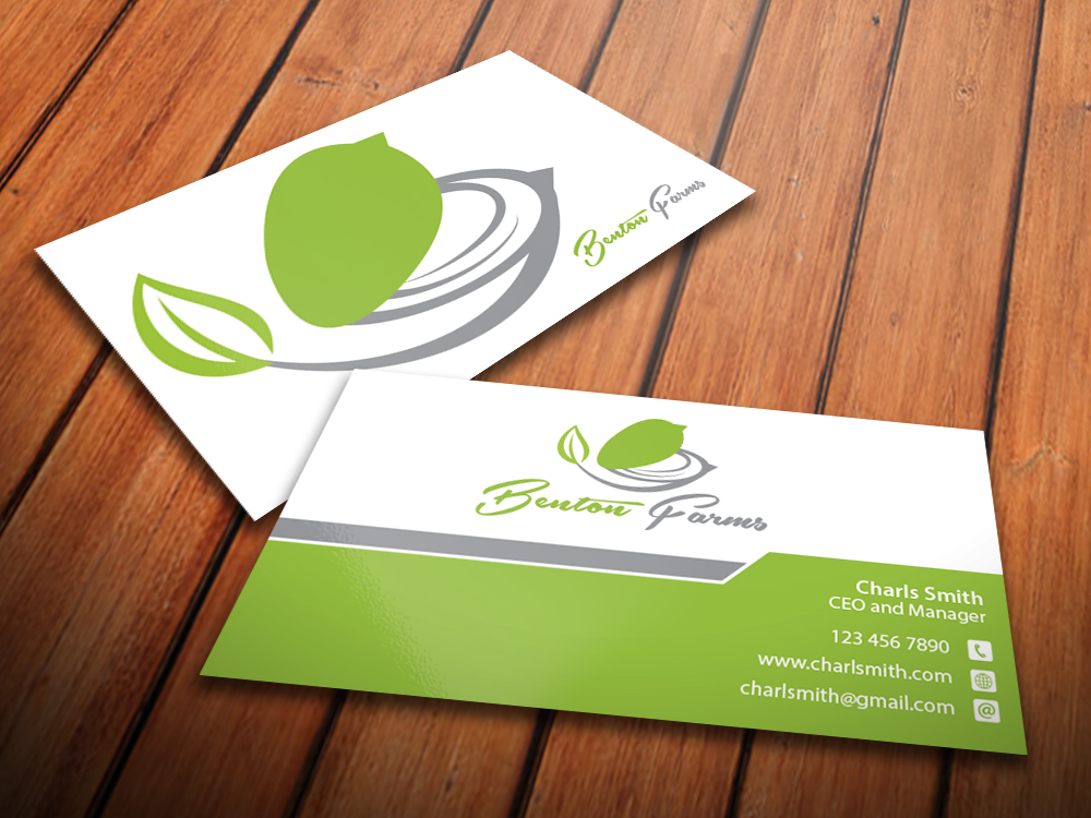 Masculine, Bold, Farming Business Card Design for Benton Farms by PD ...