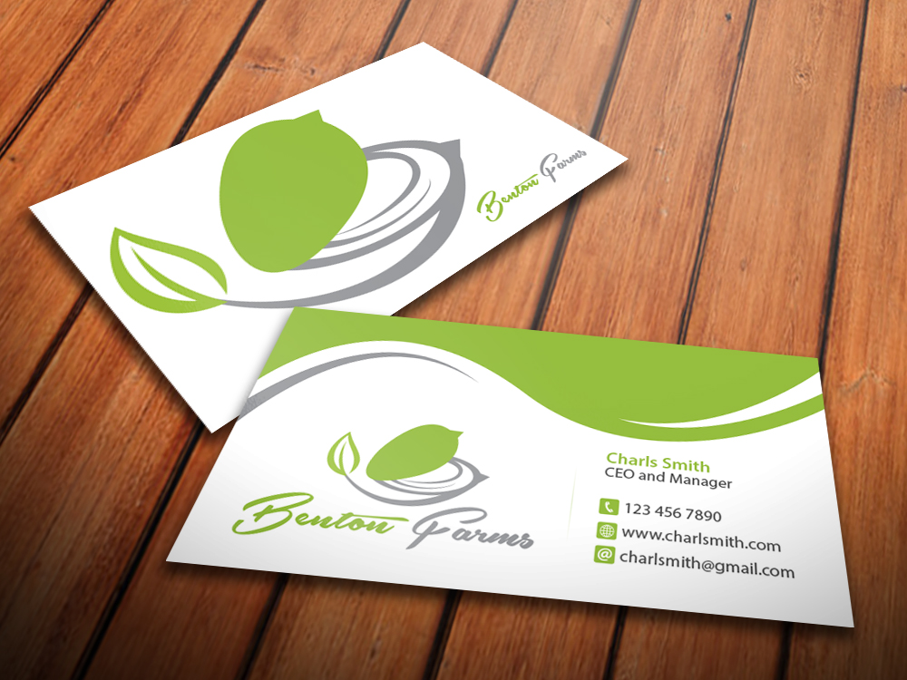 Masculine, Bold, Farming Business Card Design for Benton Farms by PD ...
