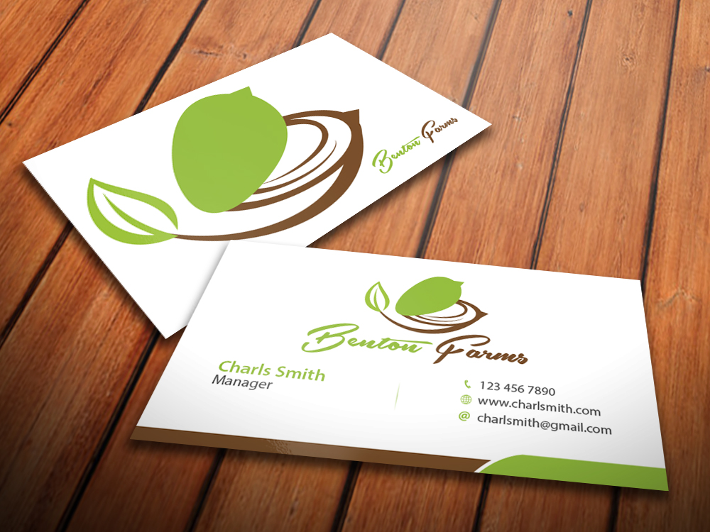 Masculine, Bold, Farming Business Card Design for Benton Farms by PD ...