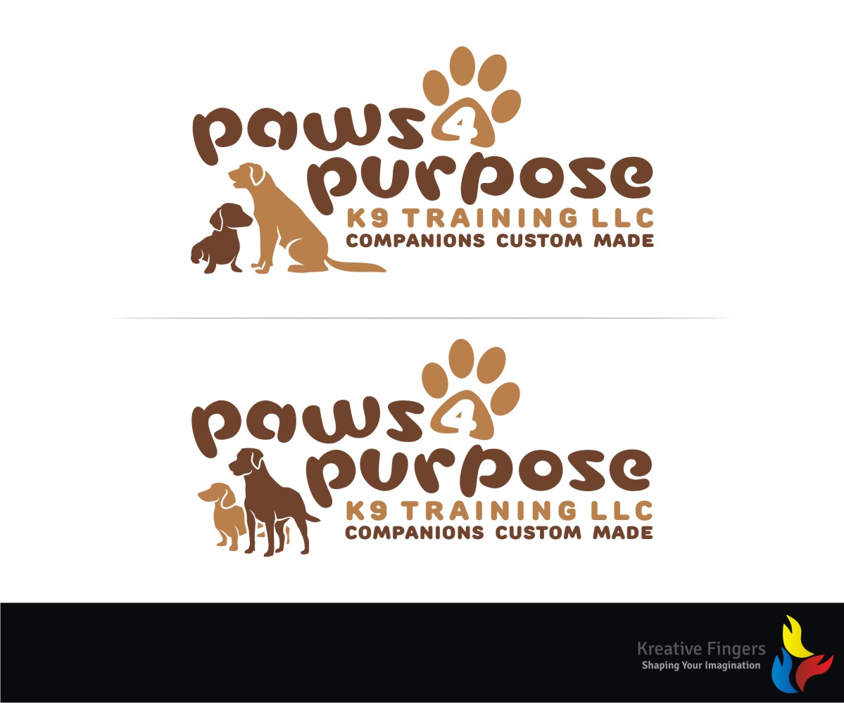 Modern, Bold, Dog Training Logo Design for Paws 4 Purpose, K9 Training ...