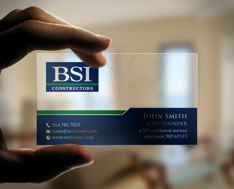 Modern, Professional, Construction Company Business Card Design for BSI ...