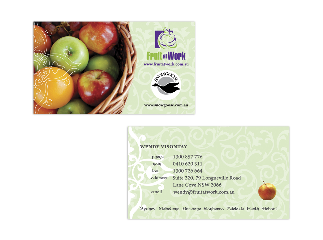 Business Business Card Design for Fruit at Work Pty Ltd by M.U. Designs ...