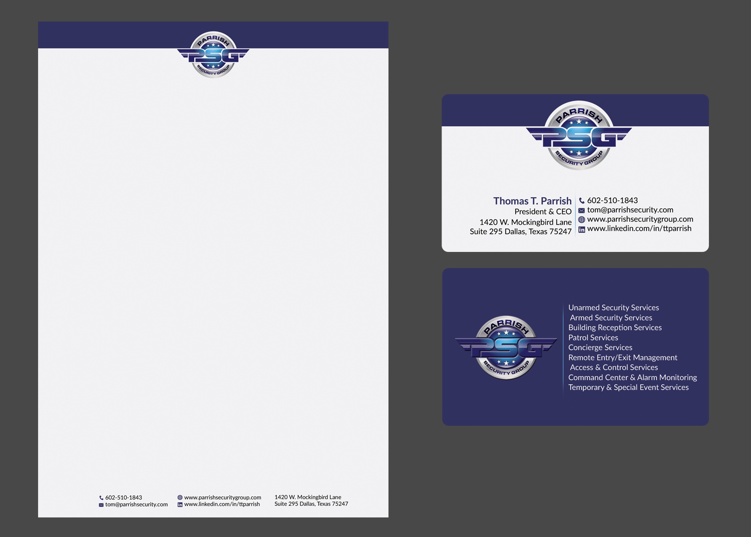 Serious, Professional, Security Guard Business Card Design for Parrish ...