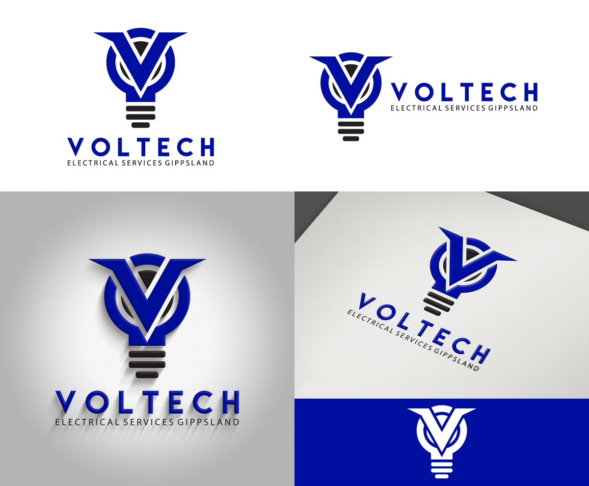 Masculine, Bold, Electrical Logo Design for Voltech electrical services ...