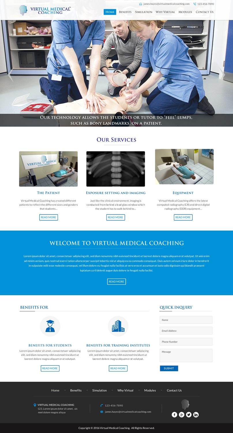 Modern, Professional, Education Web Design for Virtual Medical Coaching ...