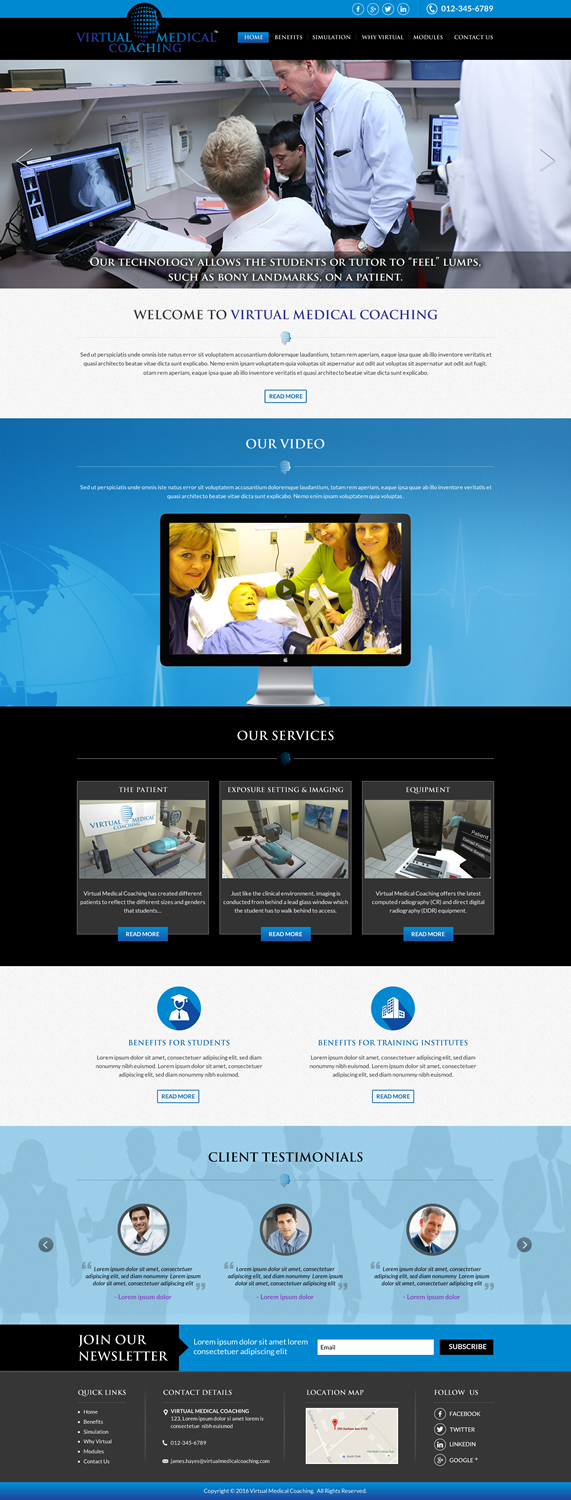 Modern, Professional, Education Web Design for Virtual Medical Coaching ...