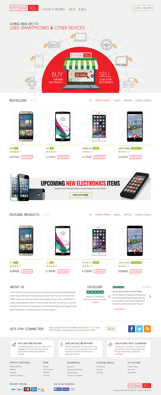 Bold, Modern, Electronics Web Design for mySnapSell by RupalTechno ...
