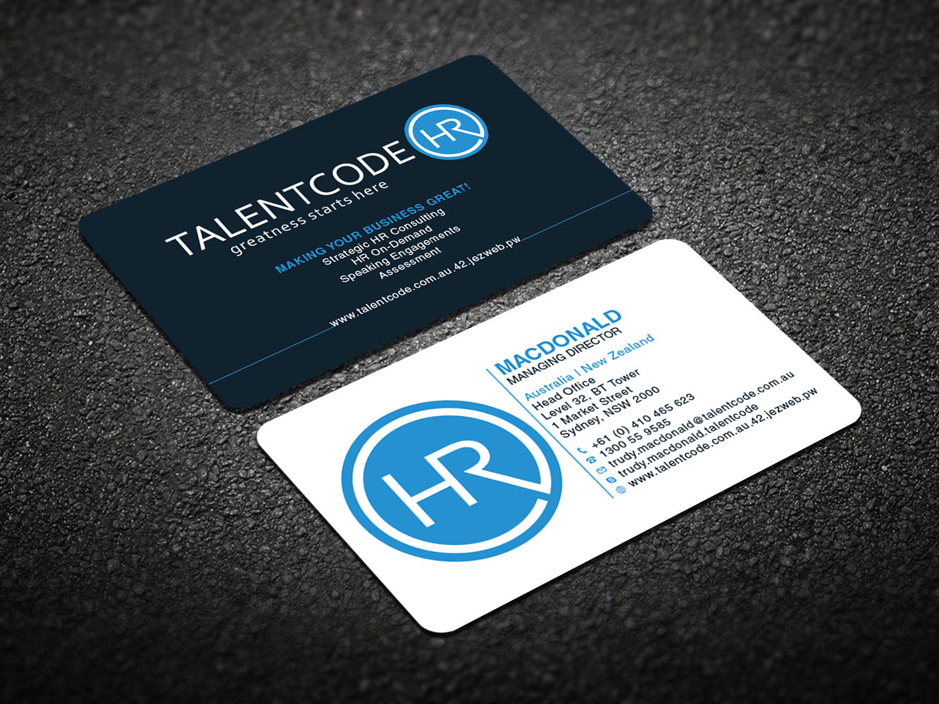 Upmarket, Bold, Business Business Card Design for TalentCode HR by Verified artistry (Design ...