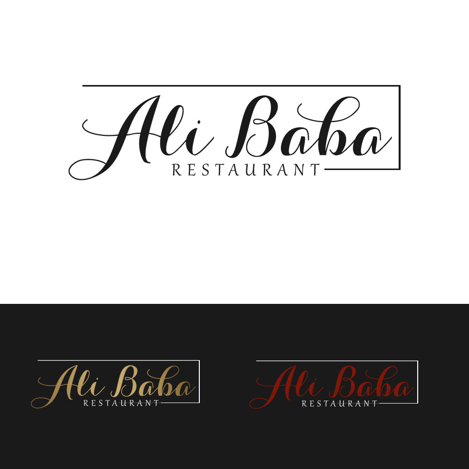 Elegant, Playful, Restaurant Logo Design for "Ali Baba" or "Ali Baba ...