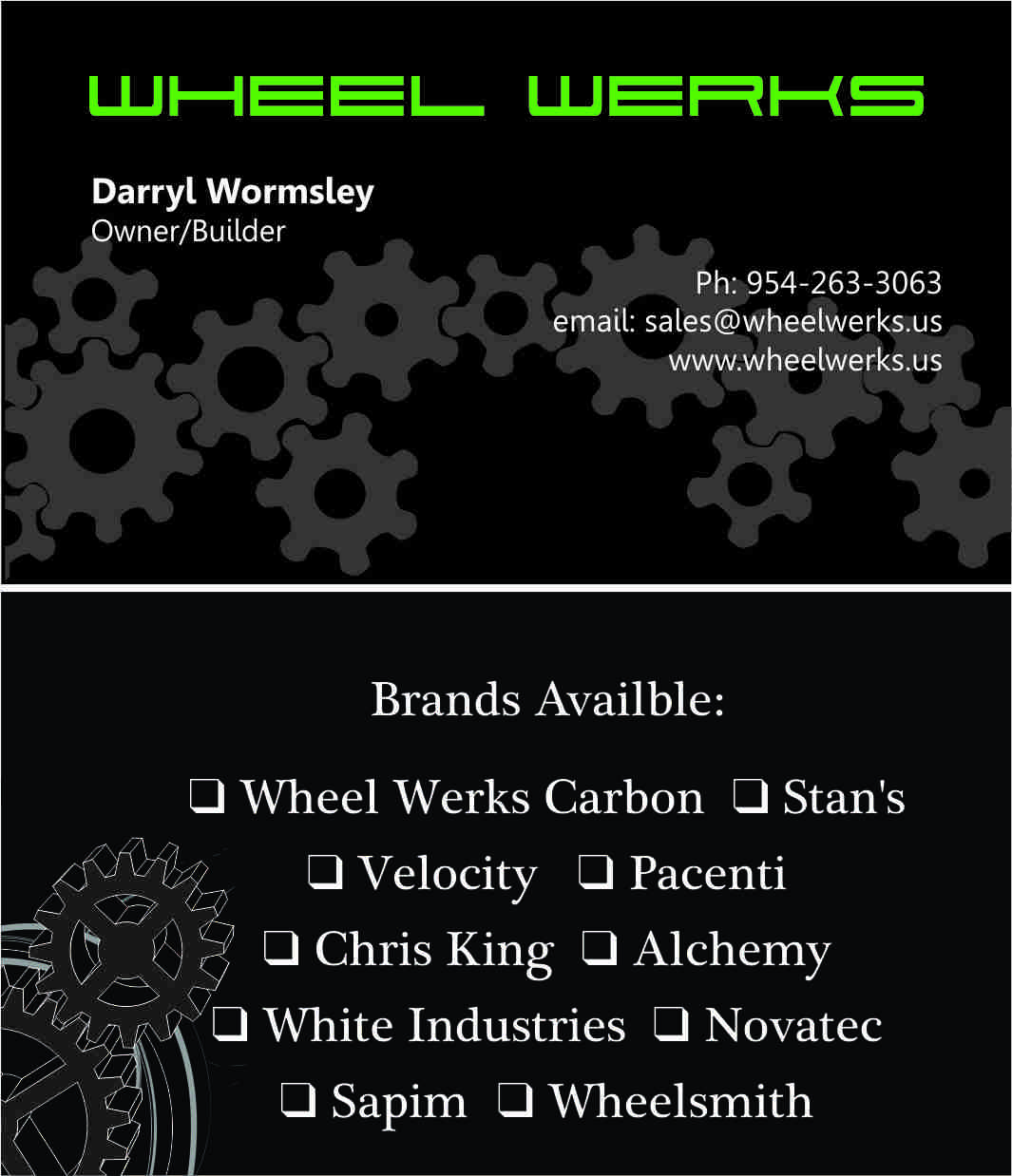Bold, Masculine, Wheel Business Card Design for Wheel Werks by RANGE | Design #2273008