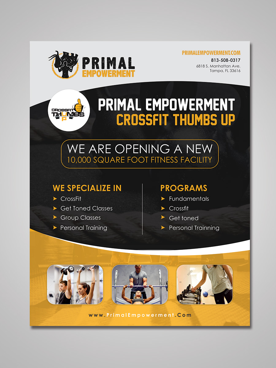 Bold, Modern, Fitness Flyer Design for PRIMAL EMPOWERMENT HQ by ESolz ...