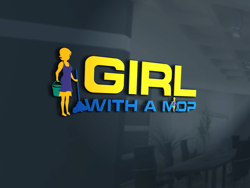 Colorful, Playful, Janitorial Service Logo Design for Girl With A Mop ...