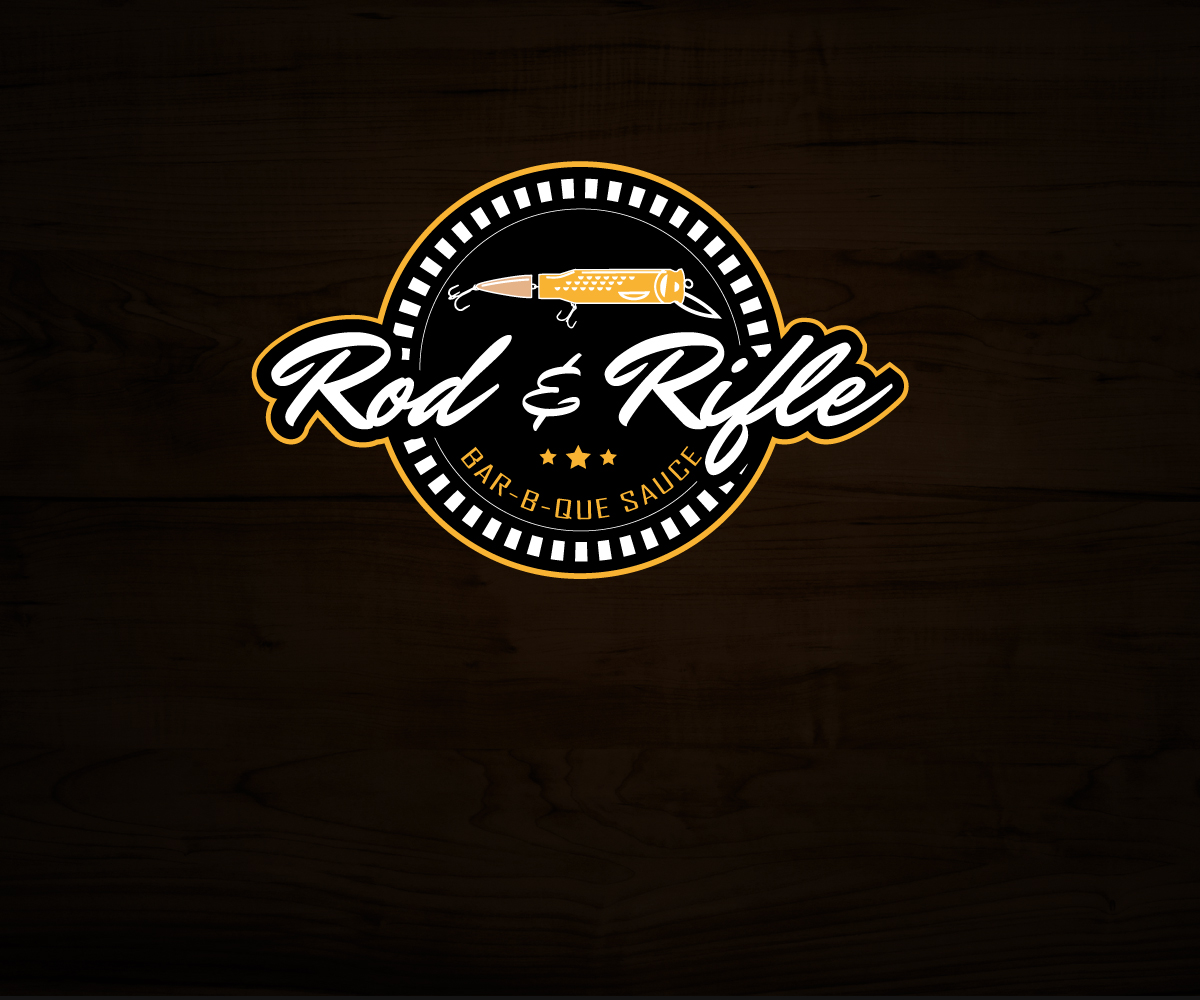 Masculine, Upmarket, Food Store Logo Design for Rod & Rifle Bar-B-Que ...