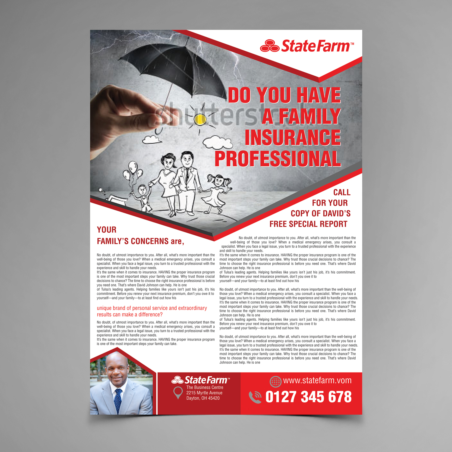 Elegant, Playful Flyer Design for State Farm by Kreative Fingers ...