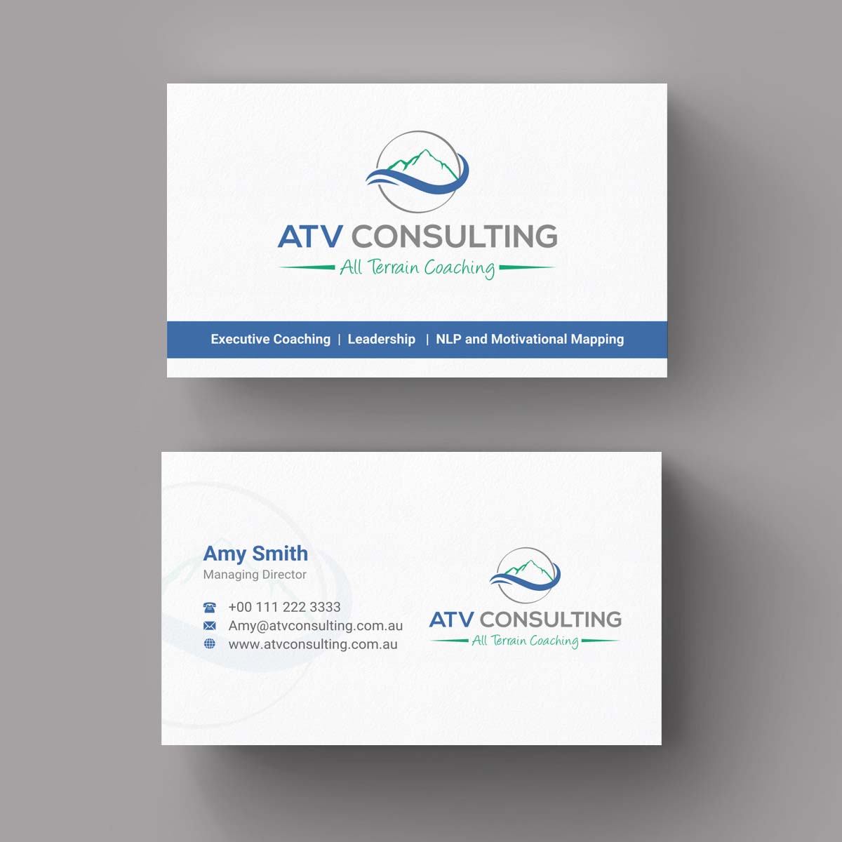 Modern, Elegant, Life Coaching Business Card Design for ATV Consulting ...