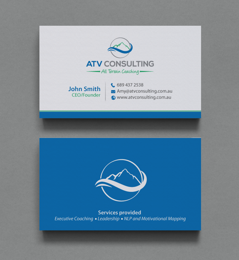 Modern, Elegant, Life Coaching Business Card Design for ATV Consulting ...