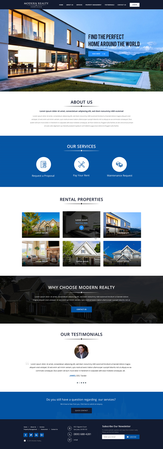 Serious, Modern, Property Management Landing Page Design for a Company ...
