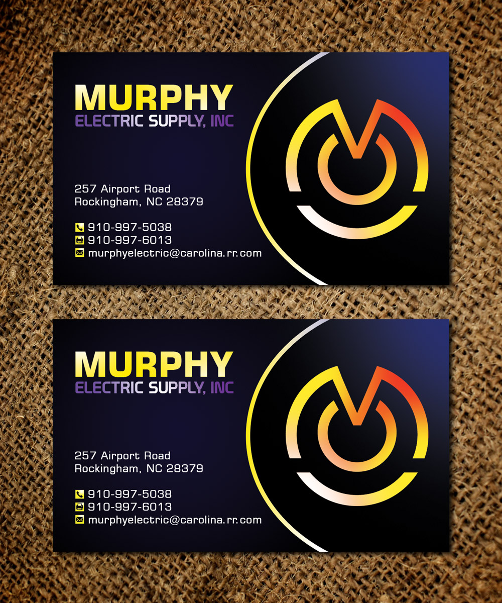 Elegant, Playful, Electrical Business Card Design for Murphy Electric ...