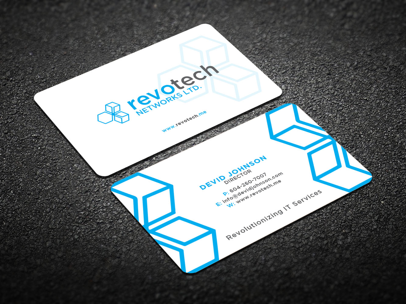 Modern, Bold, Information Technology Business Card Design for Revotech ...