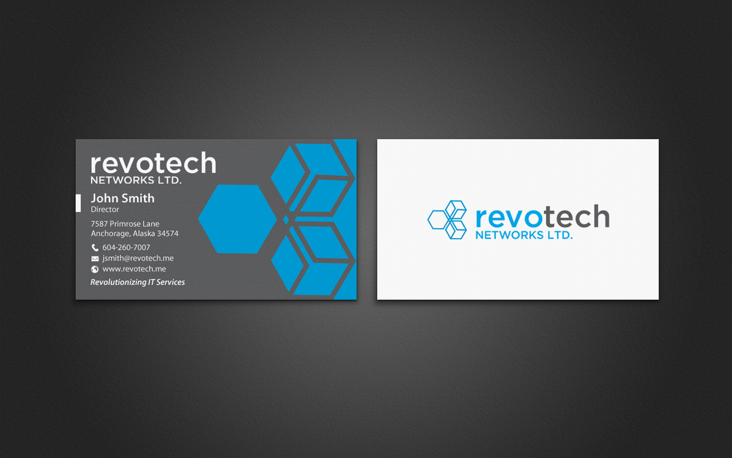 Modern, Bold, Information Technology Business Card Design for Revotech ...