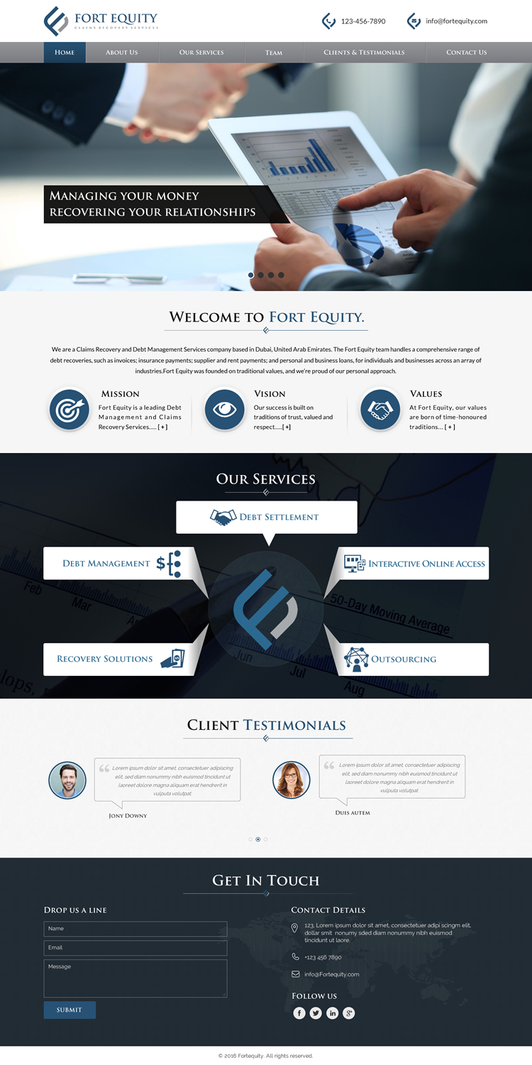 Serious, Professional, Financial Service Web Design for a Company by ...