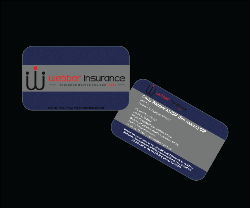 Modern, Bold, Insurance Business Card Design for Webber Insurance ...