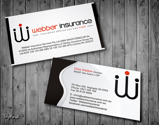 Modern, Bold, Insurance Business Card Design for Webber Insurance ...
