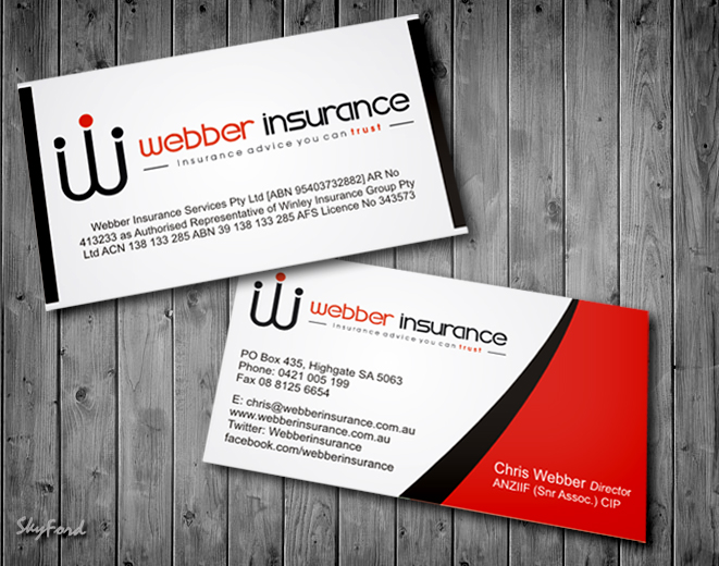 Modern, Bold, Insurance Business Card Design for Webber Insurance ...
