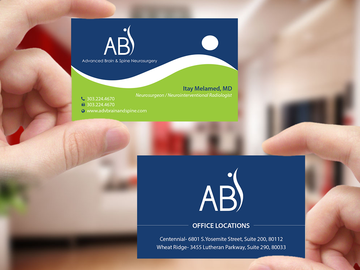 Serious, Bold, Doctor Business Card Design for Advanced Brain & Spine ...