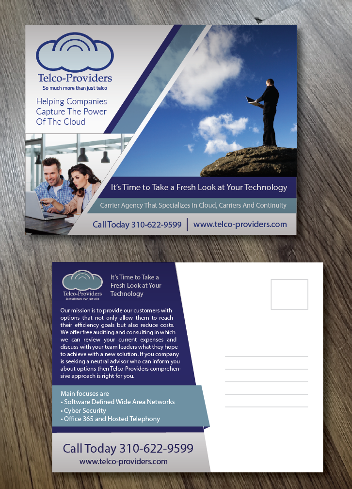 Bold, Playful, Information Technology Postcard Design for Telco ...