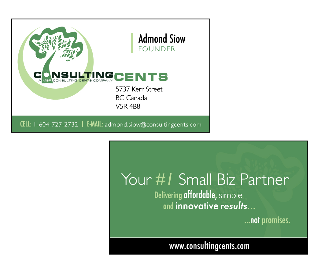 Business Business Card Design for MSR Consulting Cents by Lilly Brennan ...