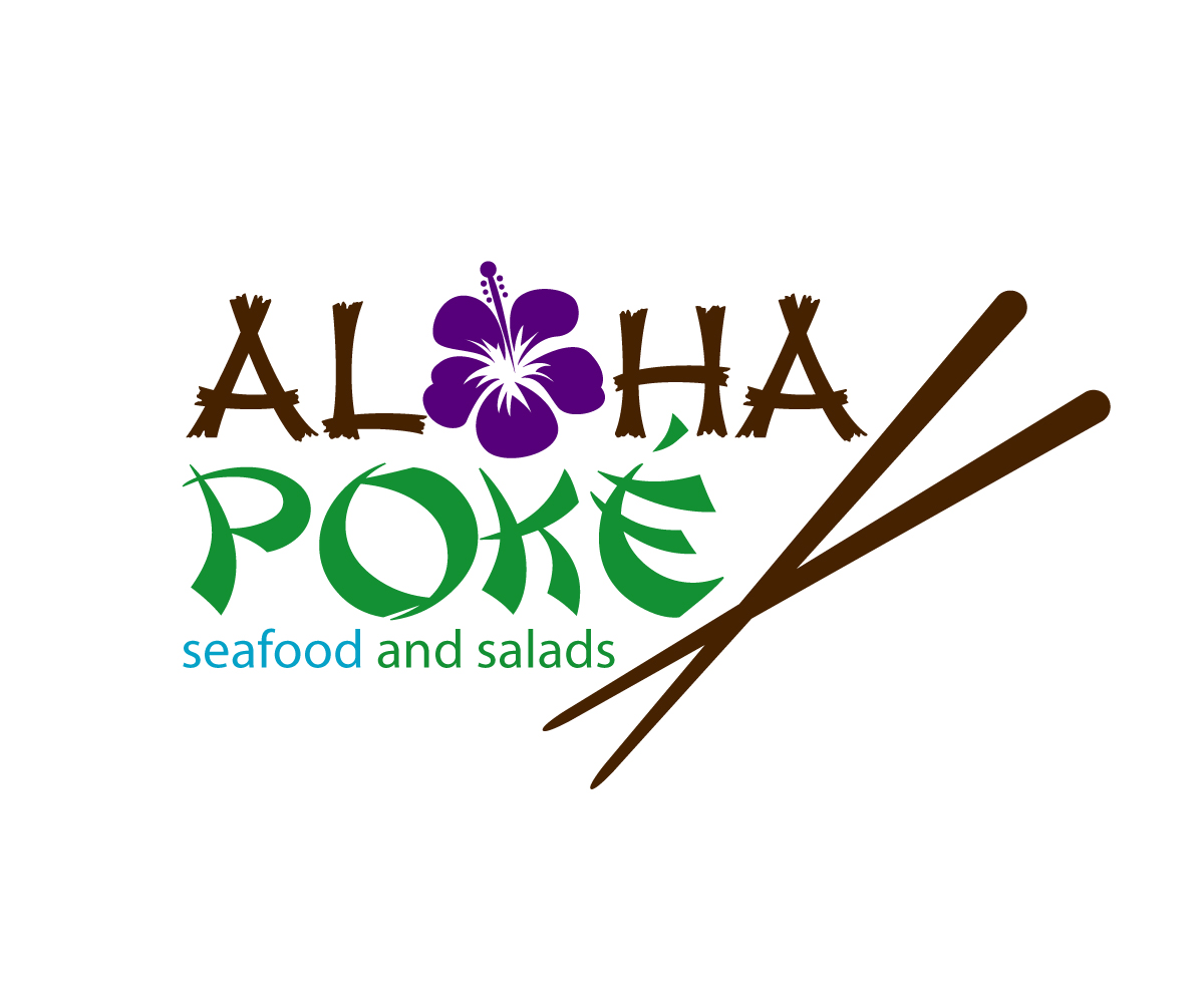Playful, Elegant, Restaurant Logo Design for Aloha Poké small under the ...