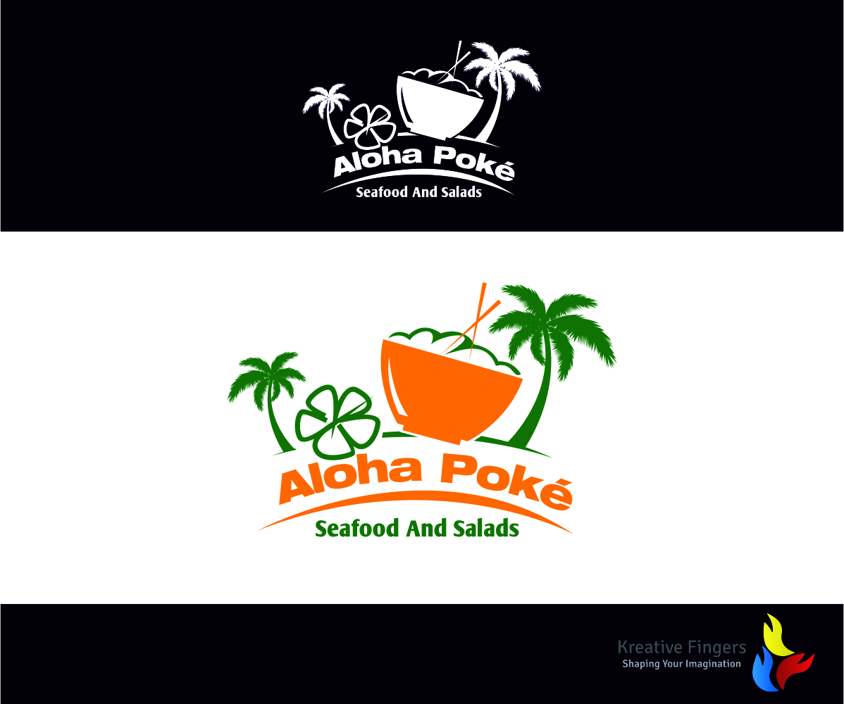 Playful, Elegant, Restaurant Logo Design for Aloha Poké small under the ...