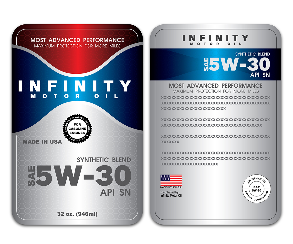 Bold, Modern, Automotive Label Design for Infinity Lubricants by ...
