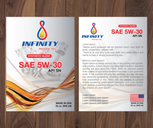 Motor Oil Lubricant Package Labels | 60 Label Designs for Infinity ...