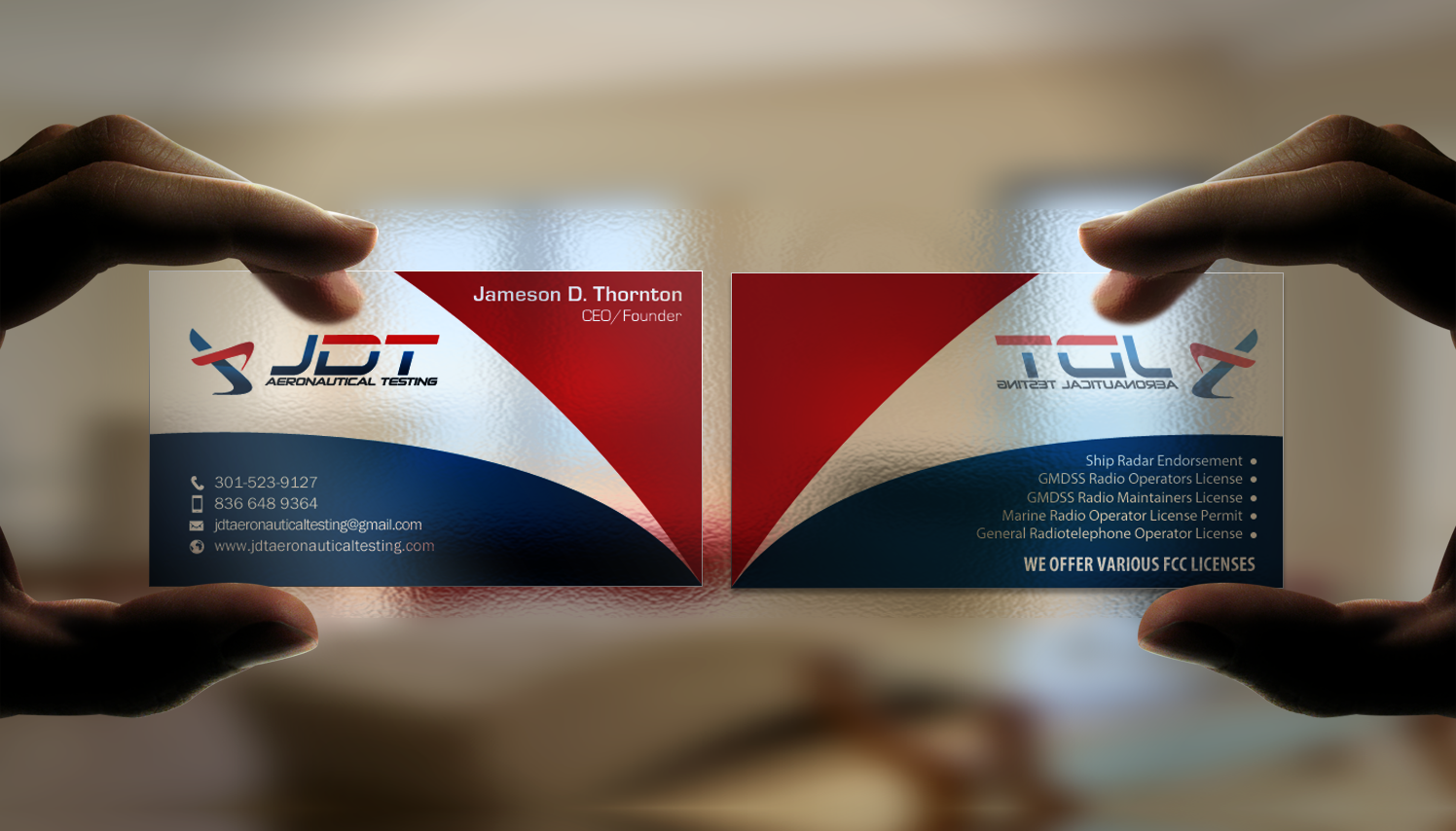 Serious, Colorful, Business Business Card Design for JDT Aeronautical ...
