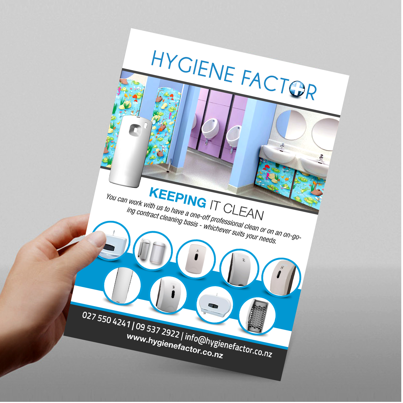 Modern, Bold Flyer Design for Hygiene Factor by creative.bugs | Design ...