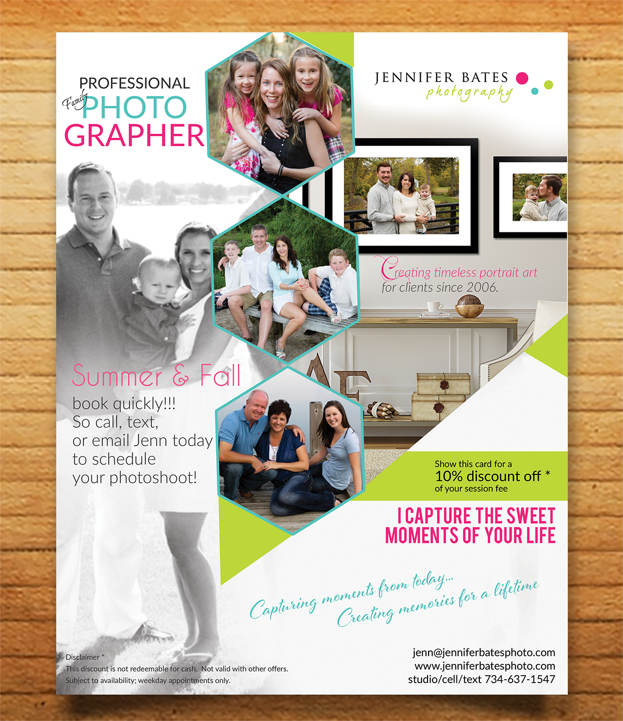 Modern, Upmarket, Portrait Photography Flyer Design for Jennifer Bates ...