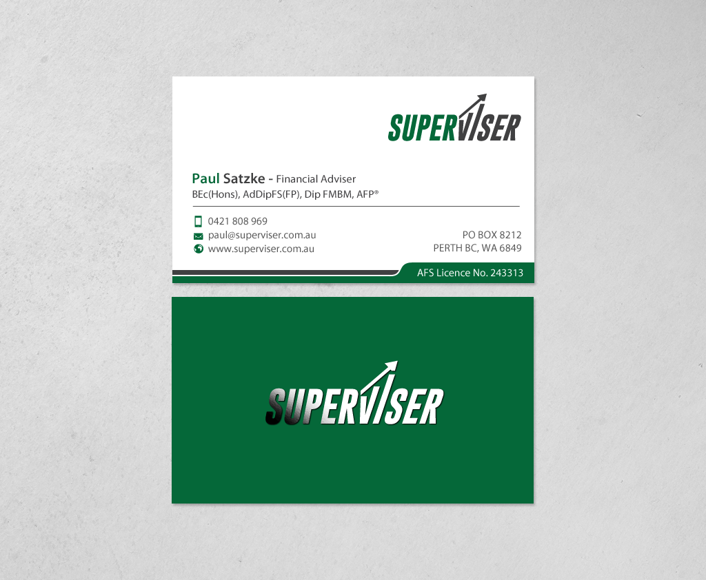 Bold, Modern, Financial Service Business Card Design for Superviser Pty ...