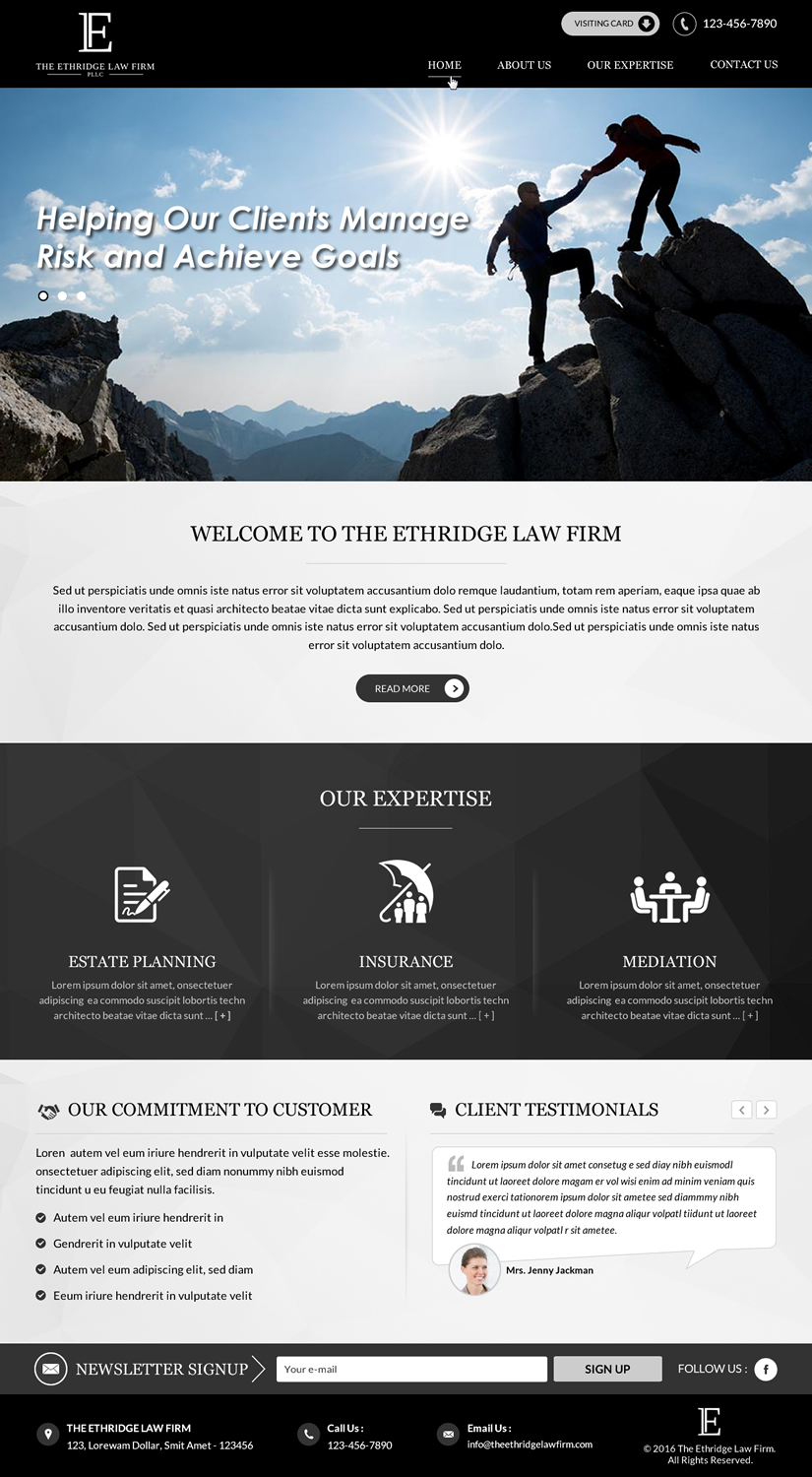 Bold, Modern, Legal Web Design for The Ethridge Law Firm, PLLC by Sbss ...