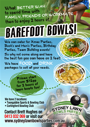 Sydney Lawn Bowls Parties - Flyer | 21 Flyer Designs for Sydney Lawn ...