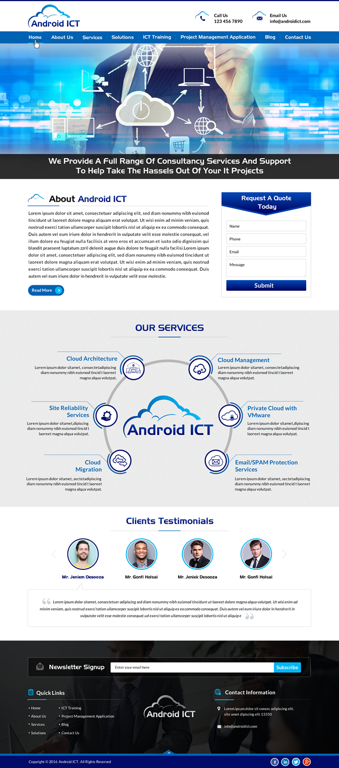 Professional, Modern, It Company Web Design for Adroit ICT Consultative ...