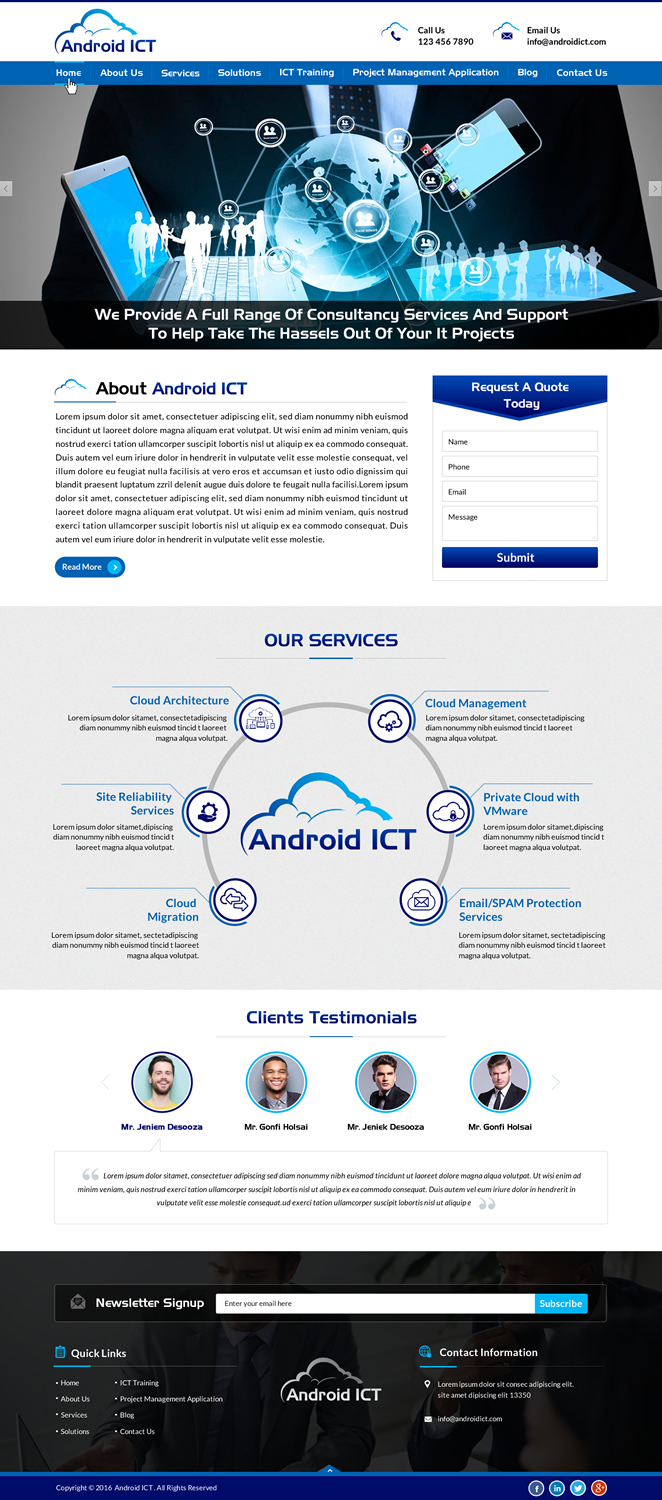 Professional, Modern, It Company Web Design for Adroit ICT Consultative ...