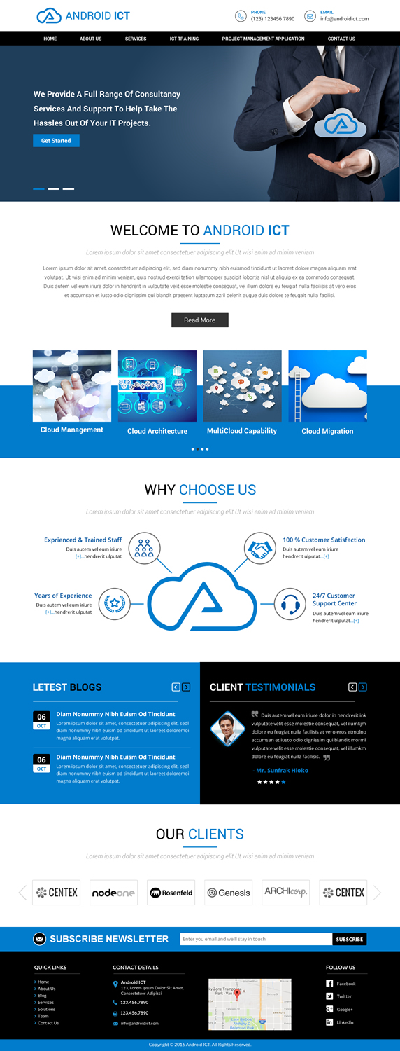Professional, Modern, It Company Web Design for Adroit ICT Consultative ...