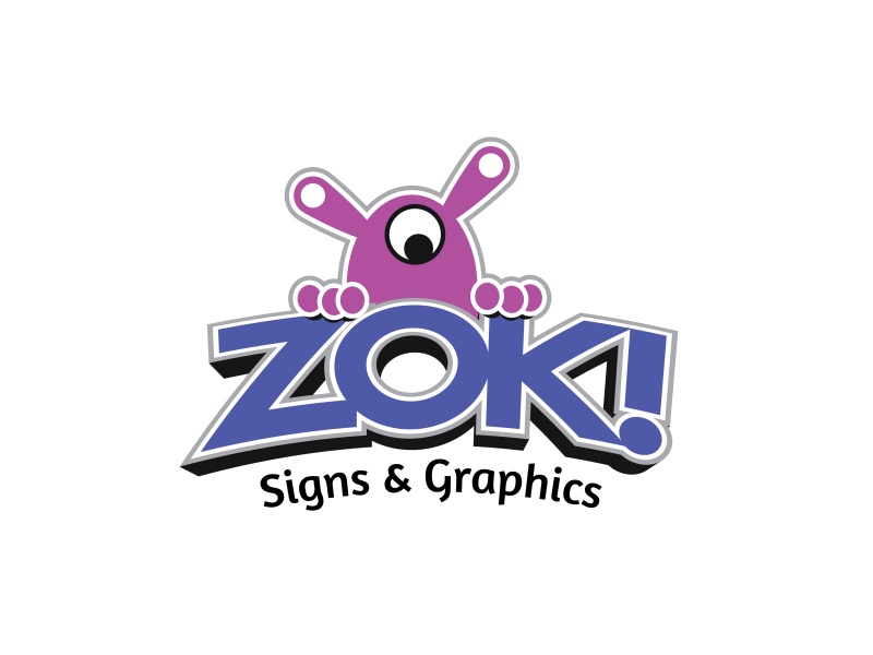 Bold, Playful, Printing Logo Design for ZOK! Signs... or ZOK! Signs ...