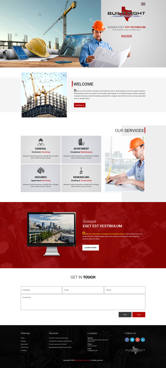 Colorful, Modern, Construction Web Design for Build Right Construction ...