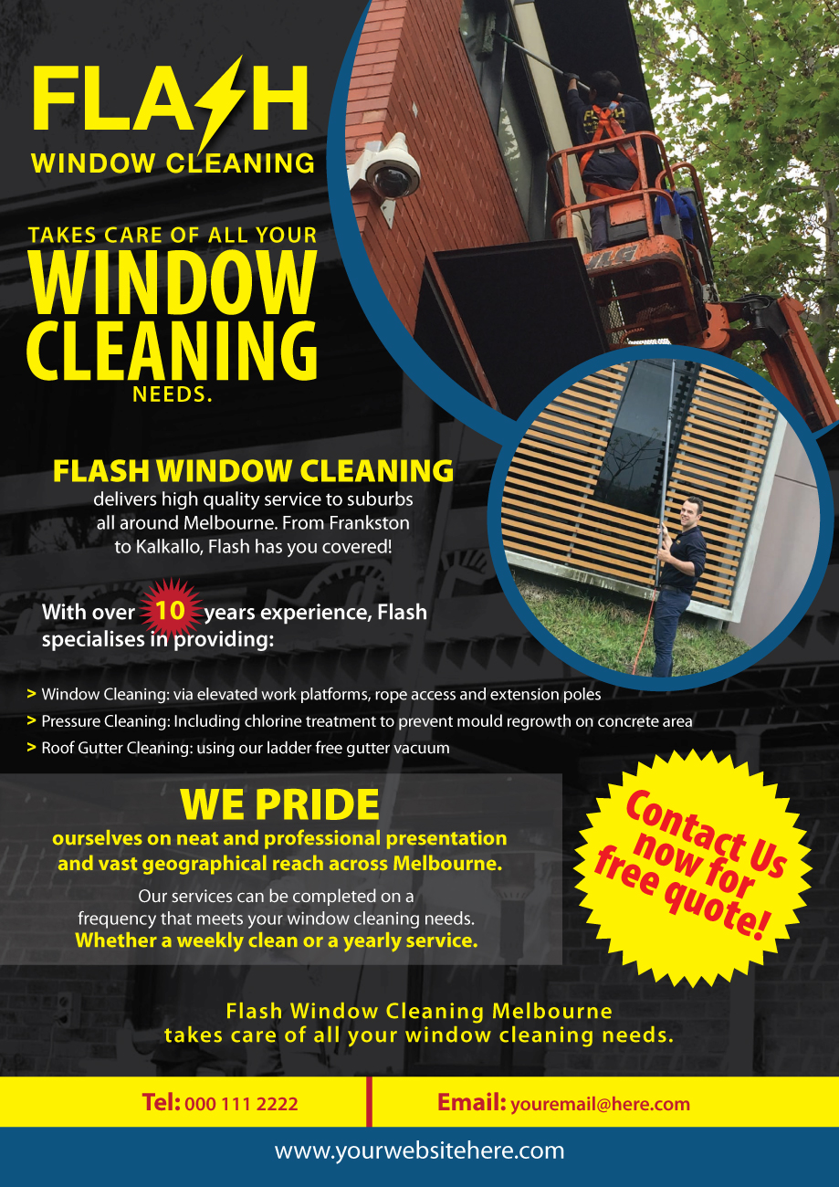 Modern, Professional, Window Cleaning Signage Design for Flash Window ...