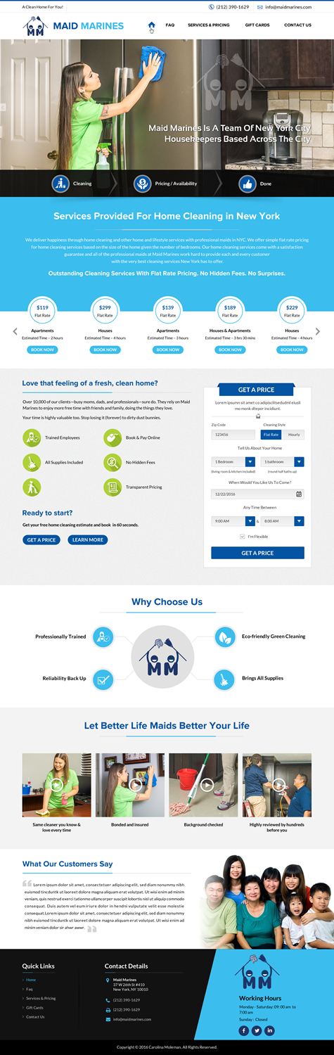 Bold, Modern, Cleaning Service Web Design for a Company by Sbss ...