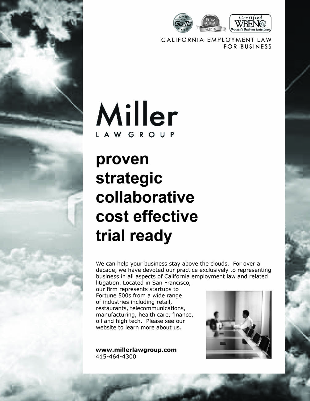 Bold, Modern, Law Firm Advertisement Design for Miller Law Group by J ...