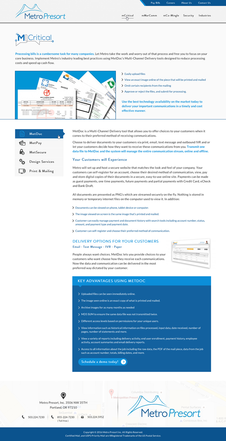 Bold, Modern, Tech Web Design for Metro Presort by Sbss | Design #12914720